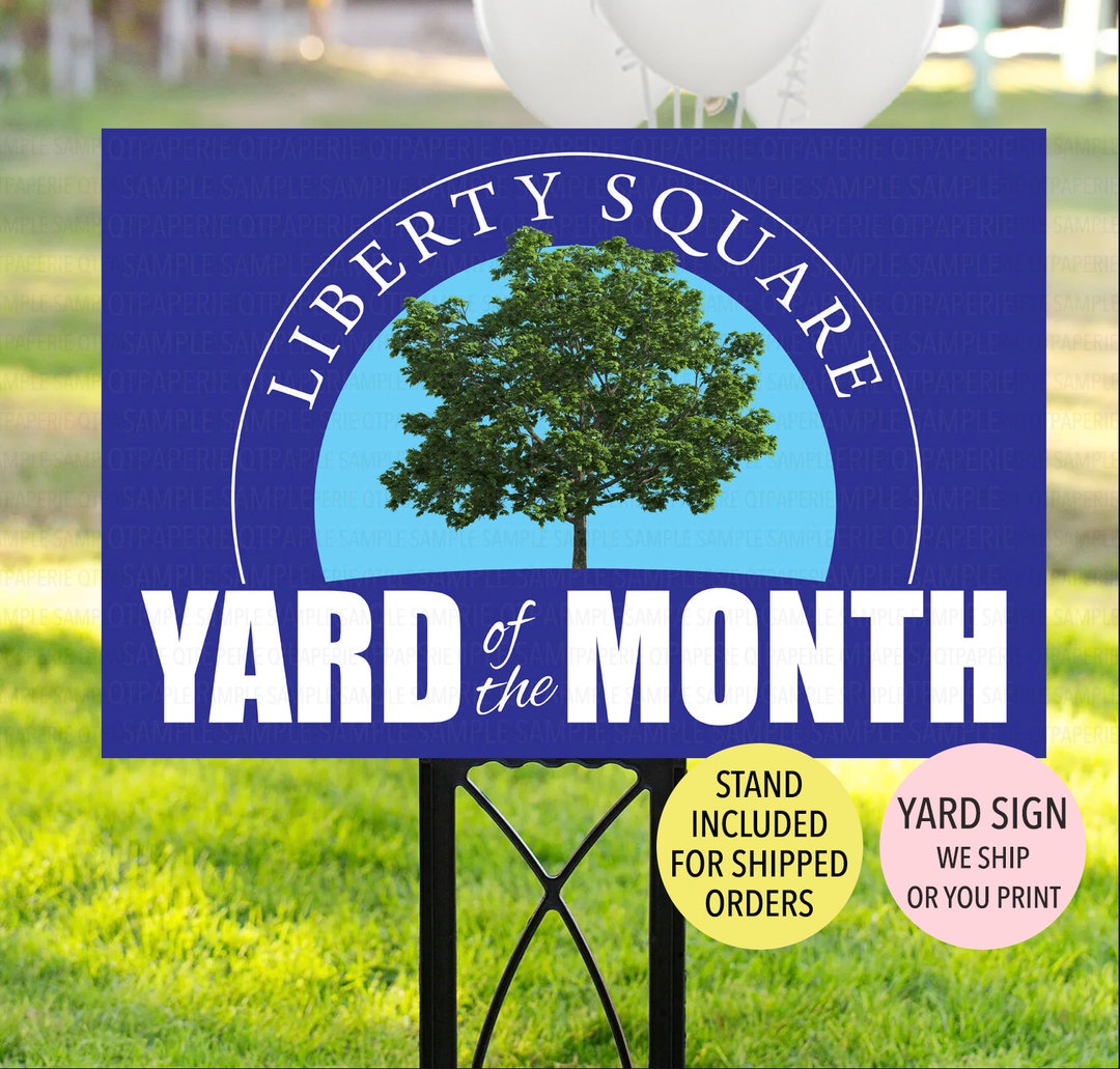 Yard of the Month Sign, Neighborhood Yard Sign, Printed Yard Sign ...