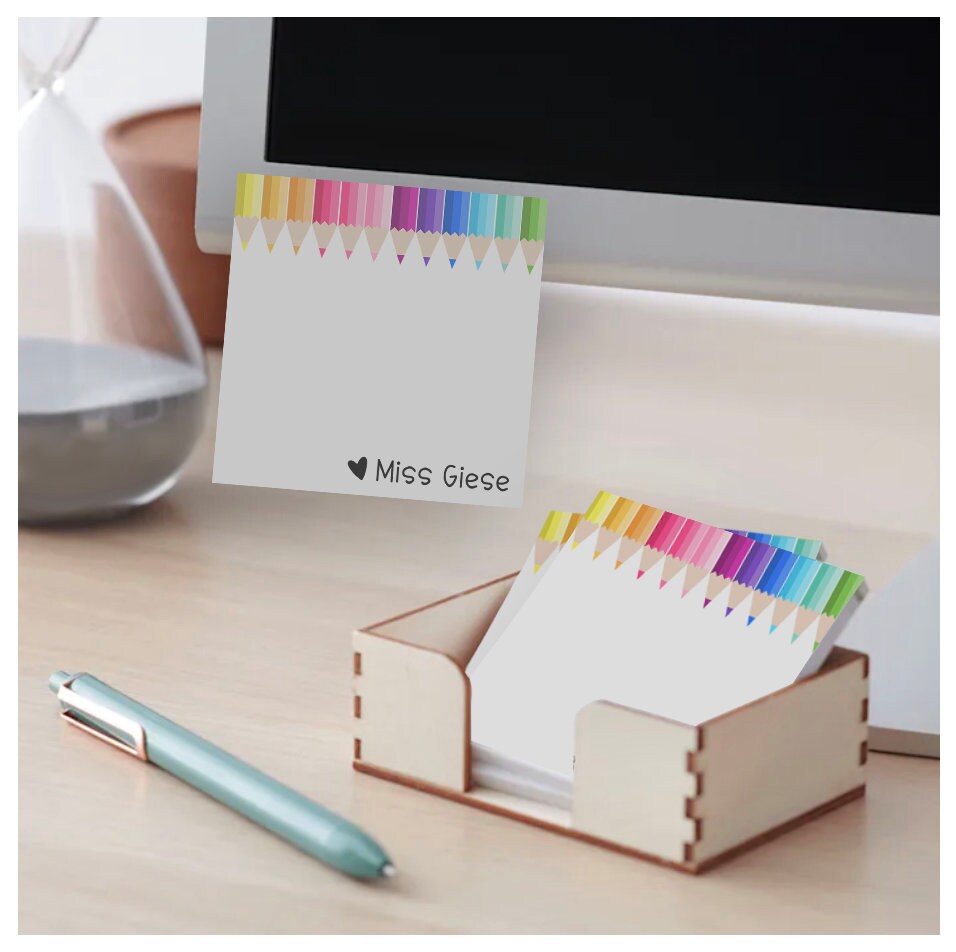 Colored Pencil Sticky Note Teacher Sticky Note Teacher - Etsy