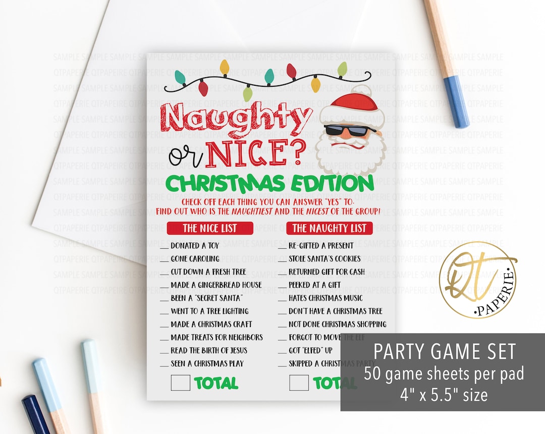 Adult Christmas Party Game, Naughty or Nice Game, Christmas Never Have ...