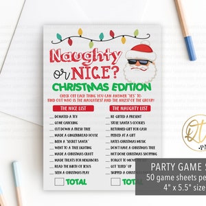 Adult Christmas Party Game, Naughty or Nice Game, Christmas Never Have ...