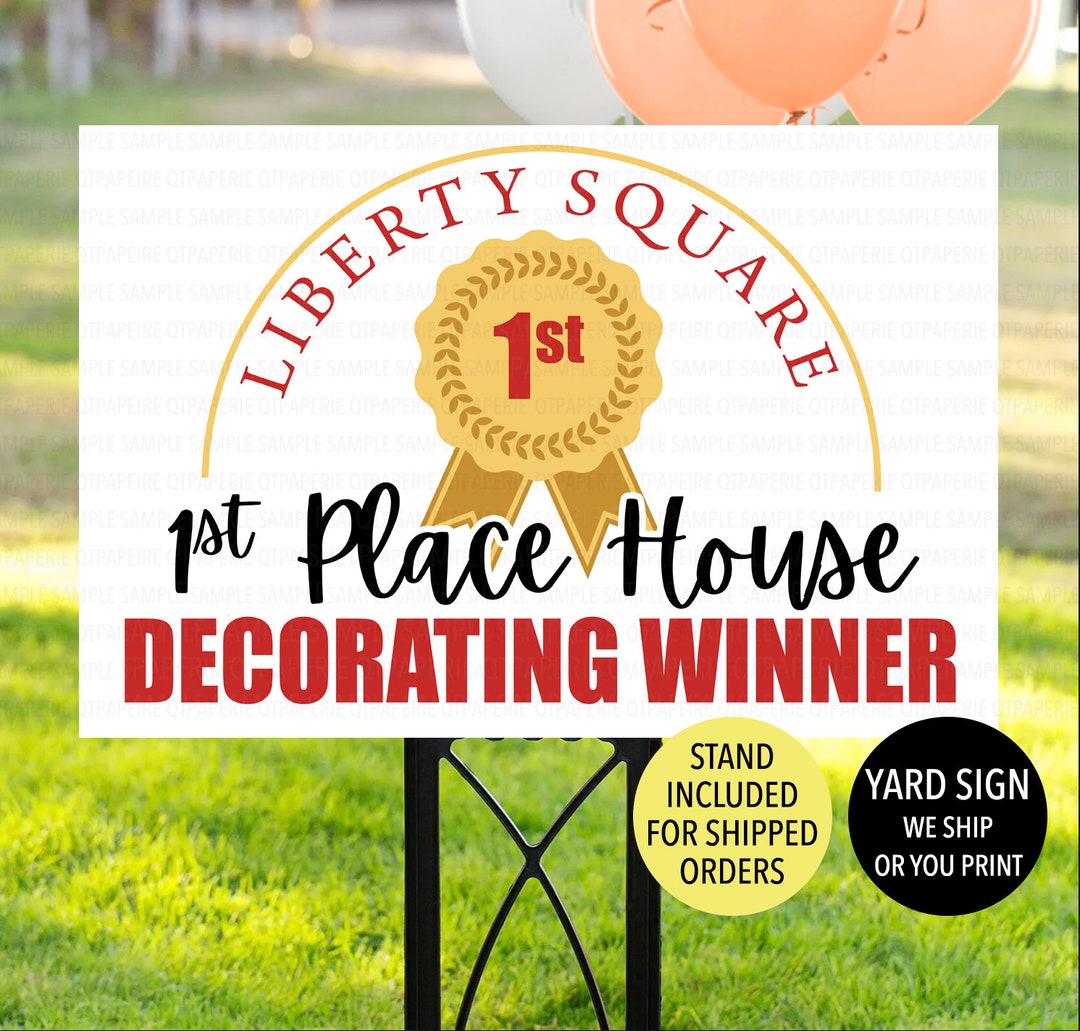House Decorating Winner Yard Sign, Neighborhood HOA Winner Yard Sign ...