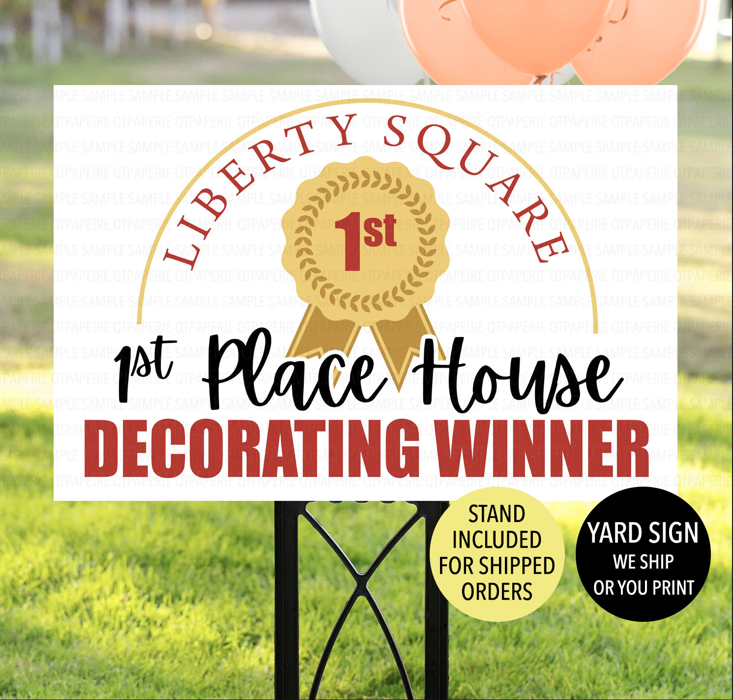House Decorating Winner Yard Sign Neighborhood HOA Winner - Etsy.de