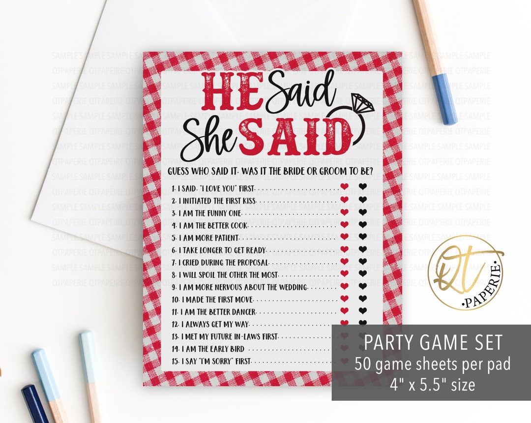 I Do BBQ Game, BBQ He Said She Said Game, Barbecue He Said She Said ...