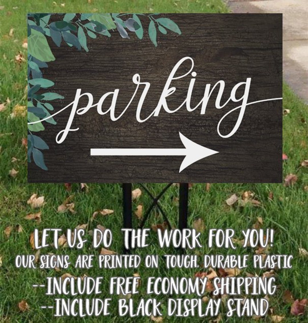 Wood Wedding Parking Sign, Wooden Parking Sign, Rustic Parking Sign ...
