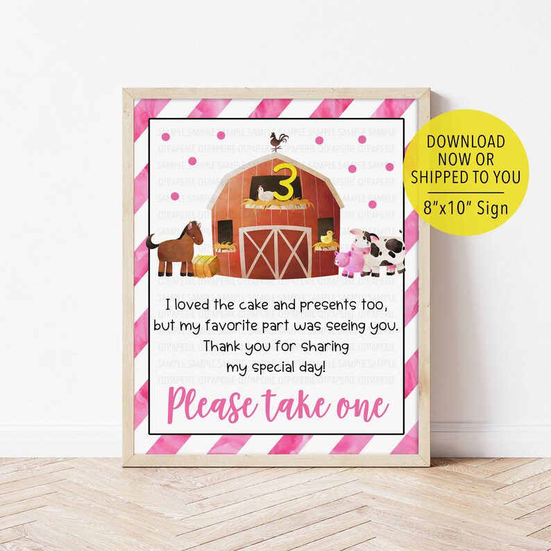 Farm Birthday Thank You Sign Farm Birthday Decoration | Etsy