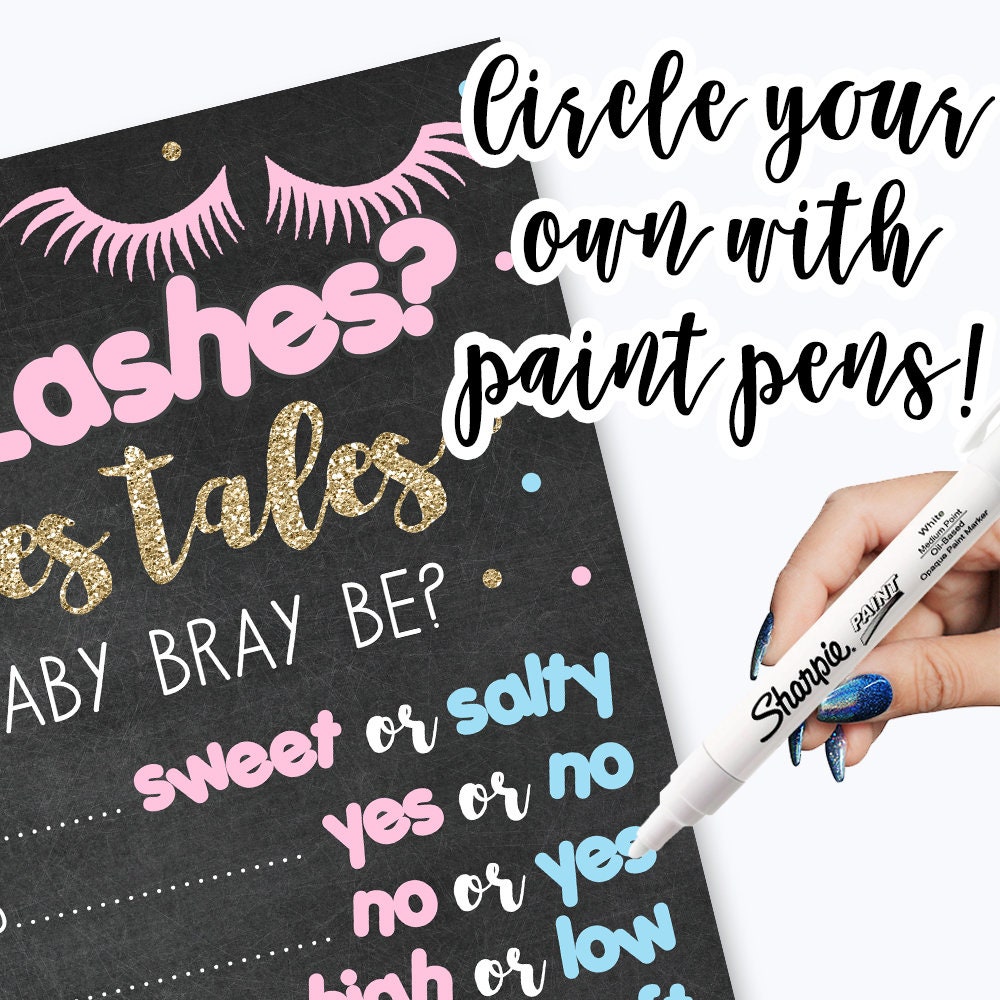 Lashes Or Staches Gender Reveal Sign Lashes Or Staches Old Etsy