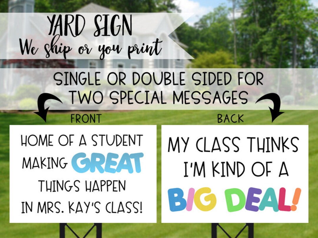 Student of the Month Yard Sign, Star Student Sign, Student of Week Home ...