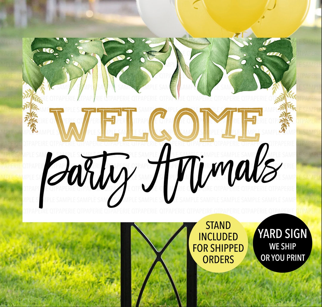 Party Animals Welcome Sign, Safari Party Animals Sign, Safari Birthday ...