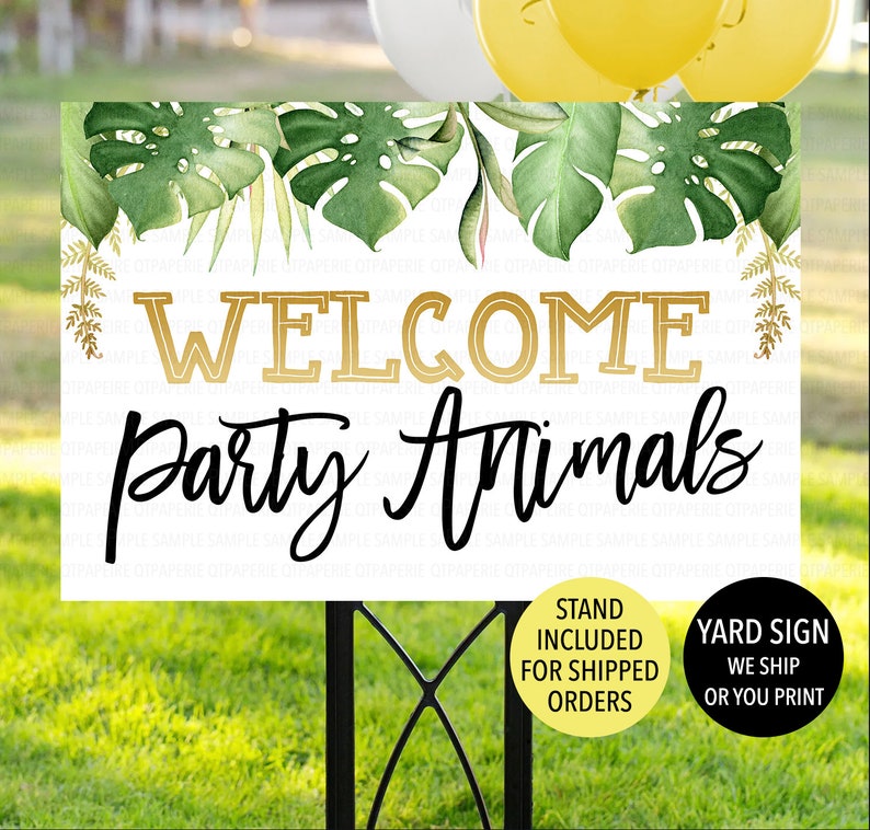 Party Animals Welcome Sign Safari Party Animals Sign Safari - Etsy