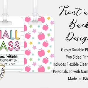 Personalized Classroom Hall Pass for Teachers, Teacher Appreciation ...