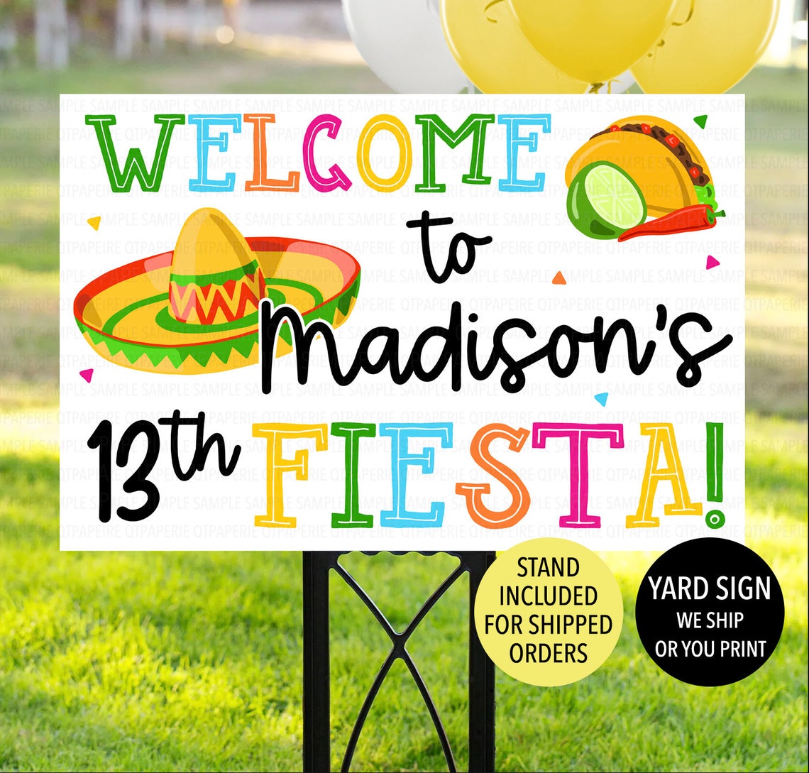 Fiesta Birthday Sign 1st Fiesta Welcome Sign Mexican Fiesta - Etsy