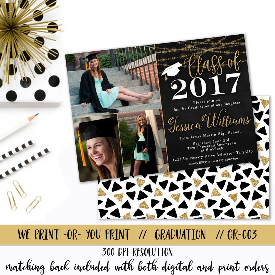 Graduation Invitation, Graduation Announcement, High School Graduation ...