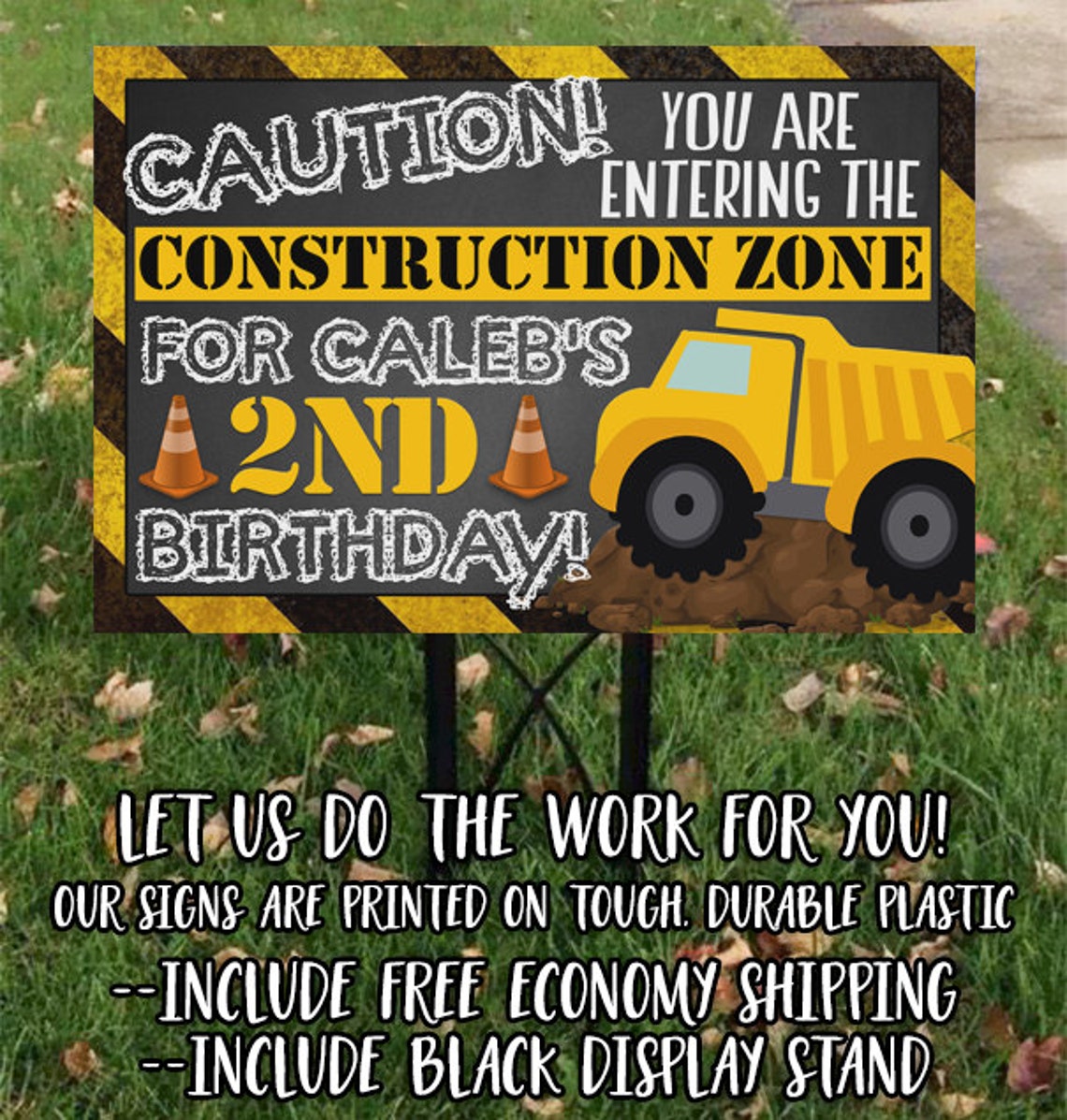 Construction Happy Birthday Yard Sign Construction Welcome - Etsy