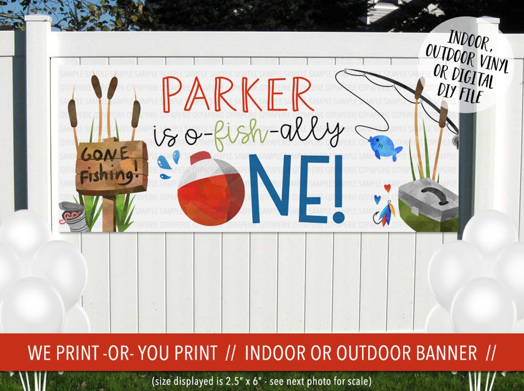 Ofishally One Banner, Fishing Birthday Banner, O Fish Ally Birthday ...