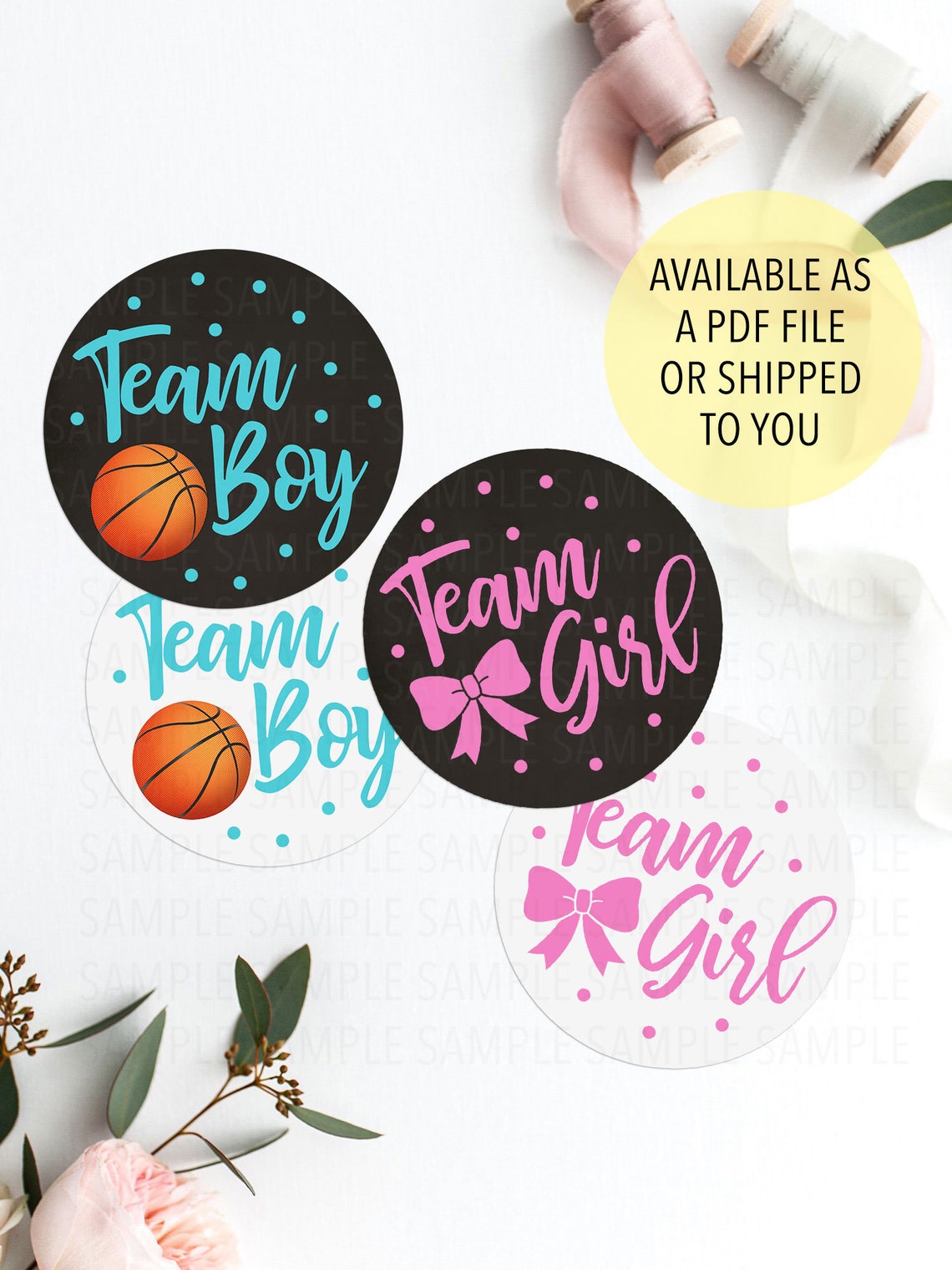Basketball Gender Reveal Sticker Basketball Team Boy Sticker - Etsy