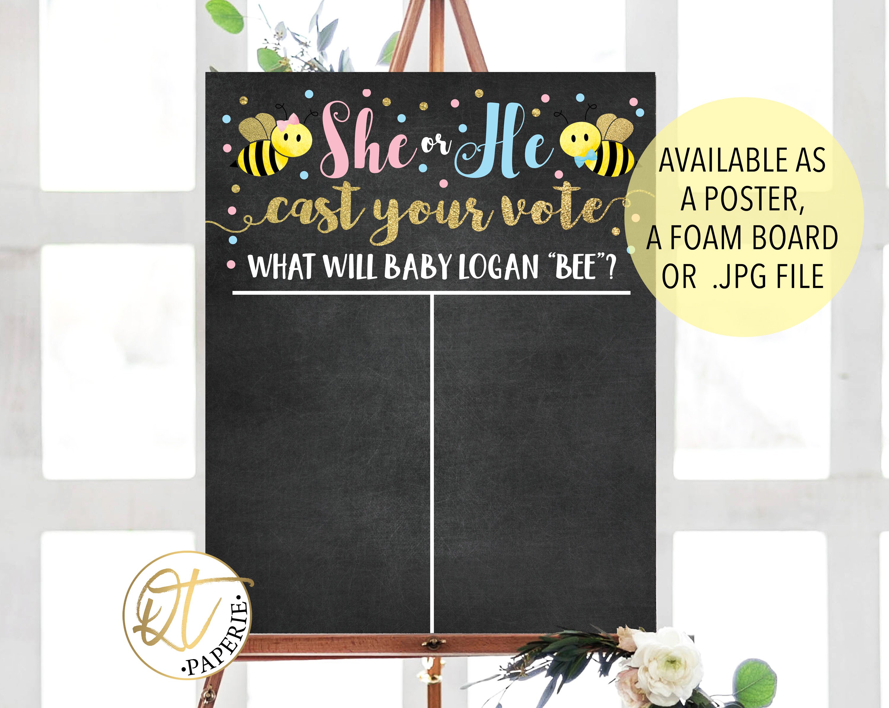 What Will Baby Bee Vote Sign Bee Gender Vote Sign Bee Gender | Etsy