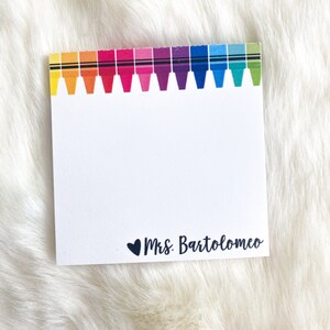 Teacher Sticky Note, Teacher Notepad, Crayon Sticky Note, Teacher ...