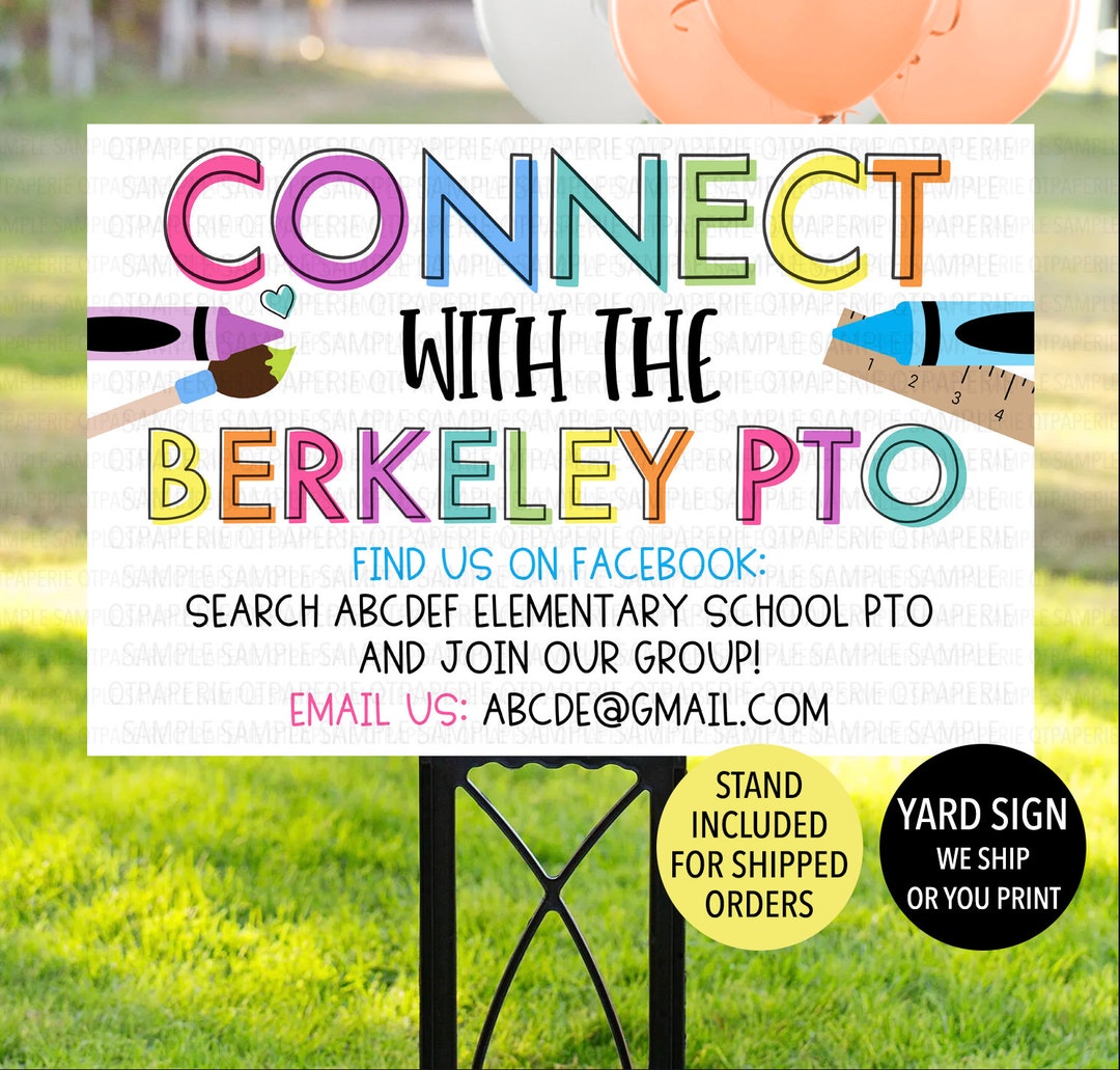 School PTO Information Sign, School Lawn Sign, Outside School Yard Sign ...