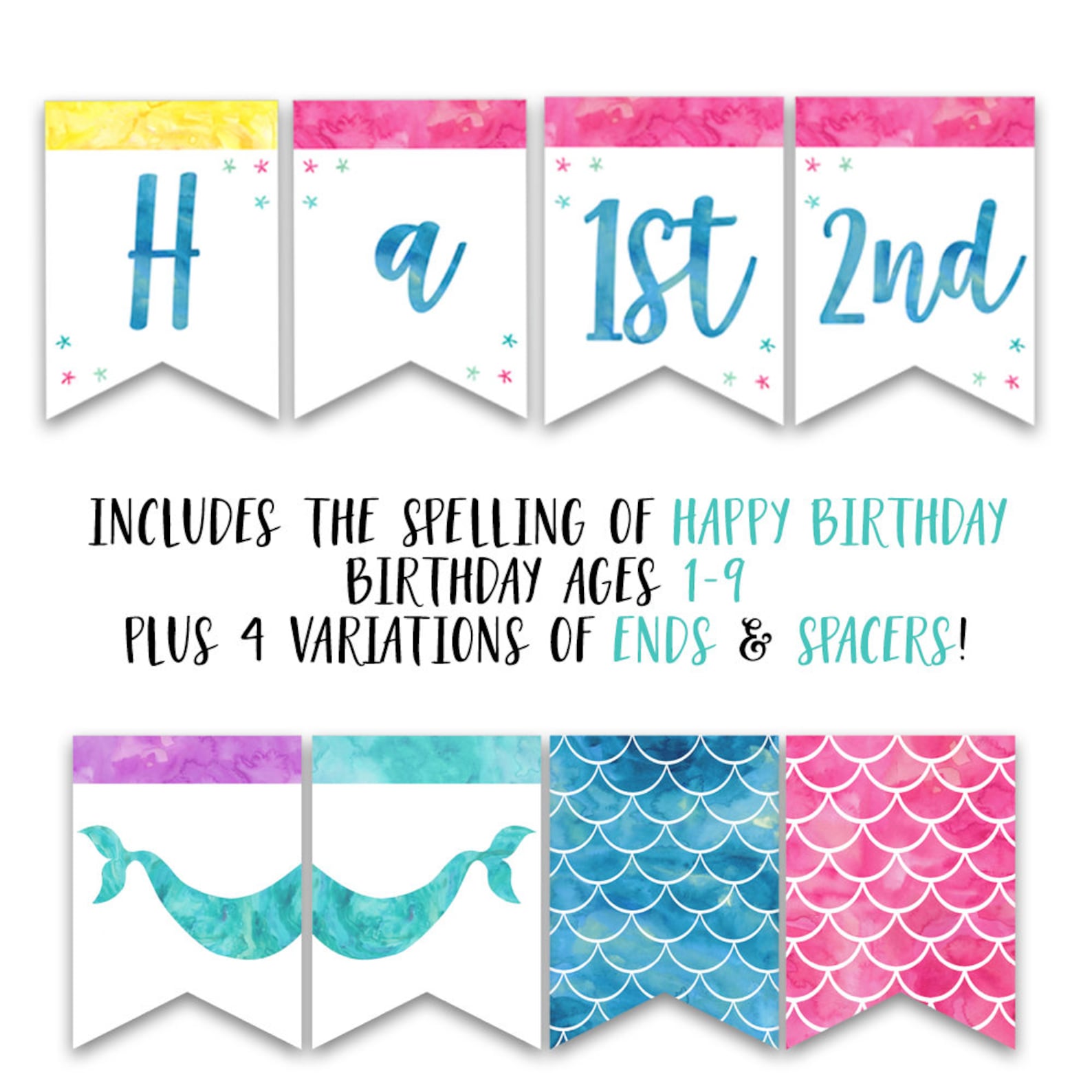 Mermaid Banner Mermaid Birthday Banner Mermaid Party Banner - Etsy