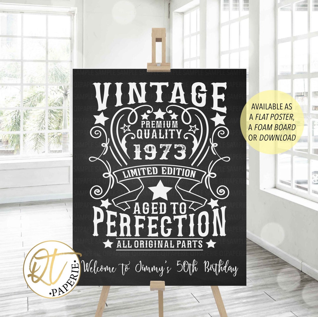 Aged to Perfection Welcome Sign, Vintage Whiskey Birthday Sign, Welcome ...