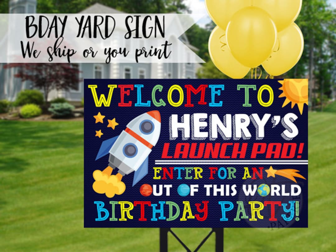 Outer Space Sign, Rocket Ship Sign, Outer Space Birthday Sign, Outer ...