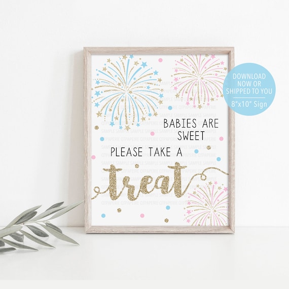 Firework Treat Sign Firework Baby Shower Sign Fourth of July | Etsy