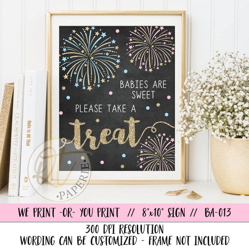 Firework Treat Sign Firework Baby Shower Sign Fourth of July | Etsy