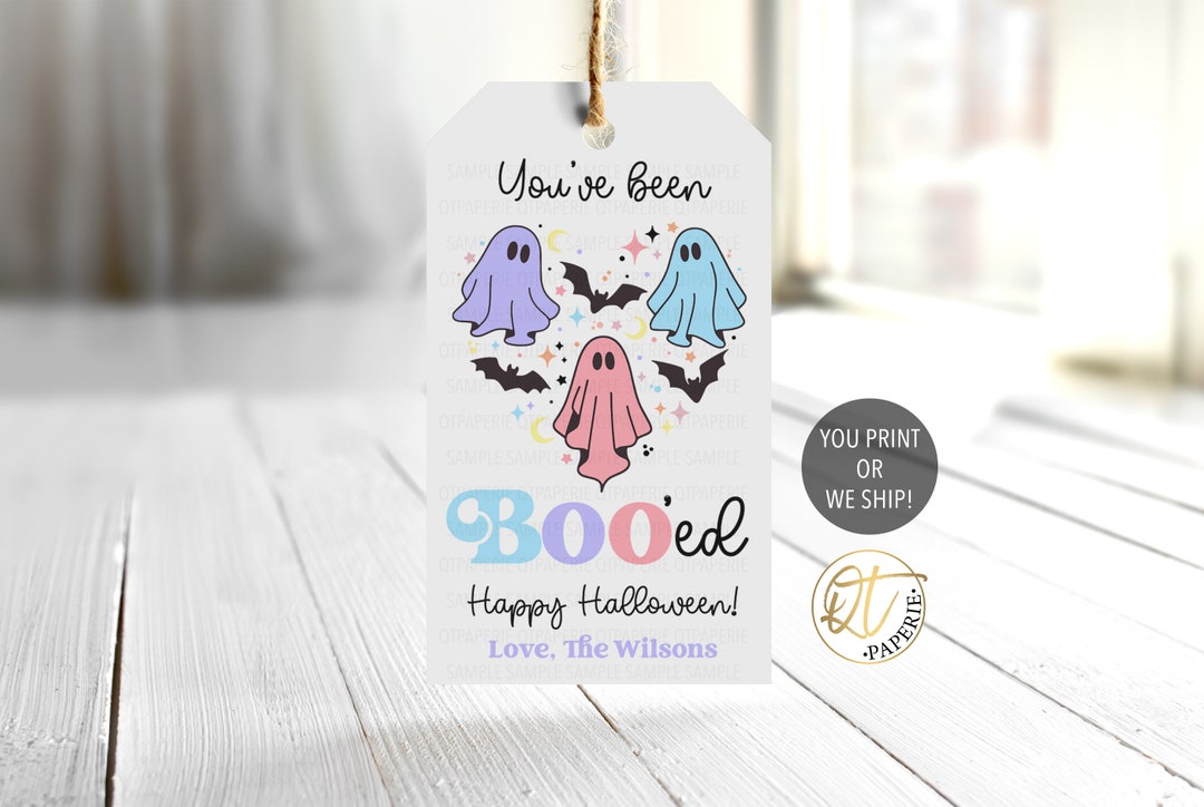You've Been Booed Tags, Halloween Boo Tag, Cute Pastel Halloween Boo'ed ...