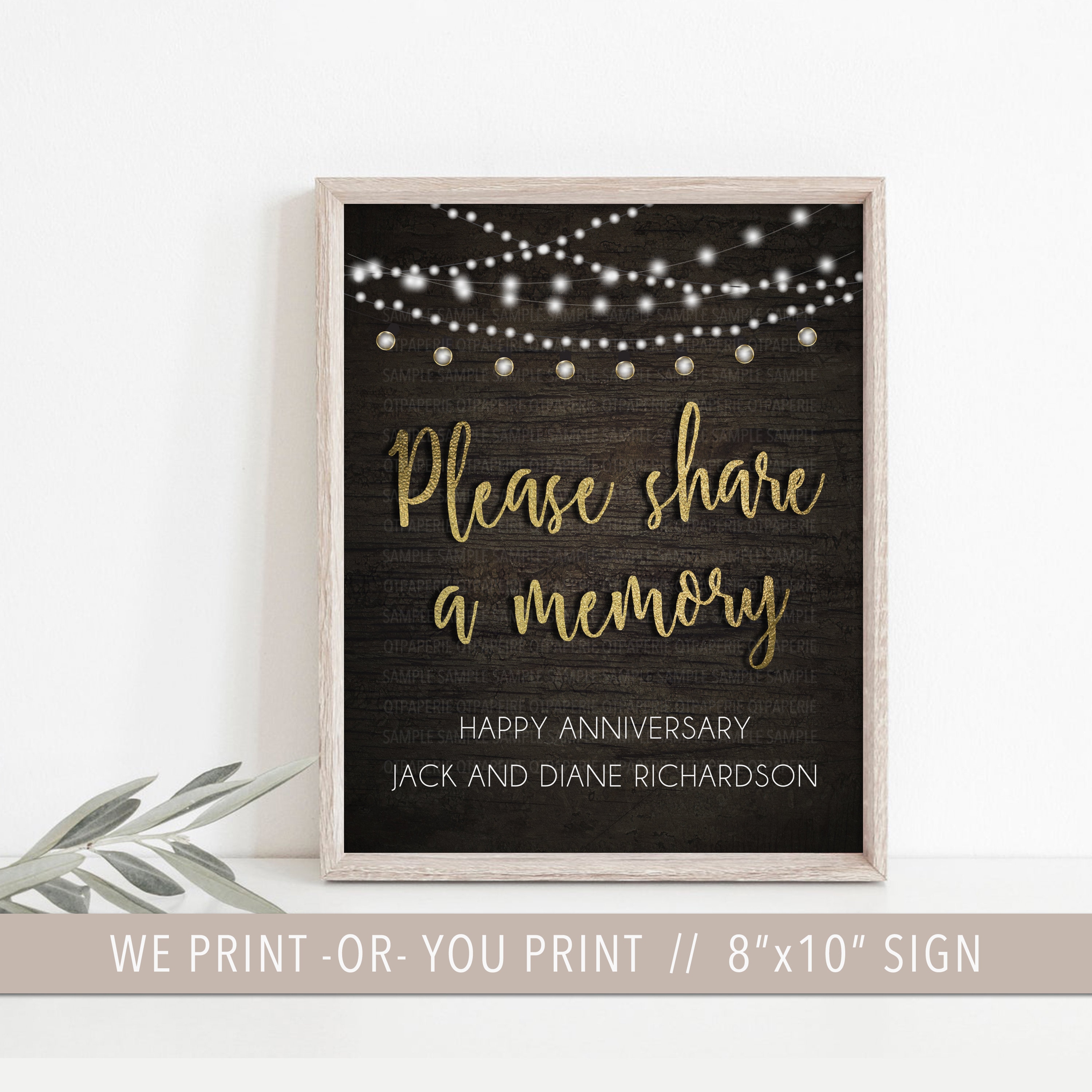 Rustic Share A Memory Sign Anniversary Memory Table Sign - Etsy
