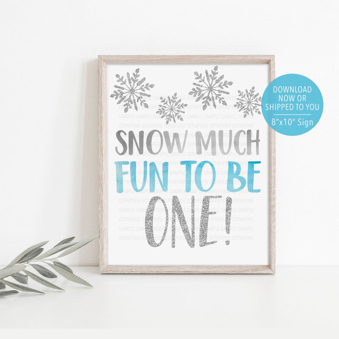 Blue Snow Much Fun to Be One Sign, Boy Winter Onederland Birthday Sign ...