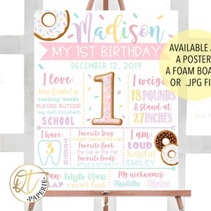 Donut 1st Birthday Sign Donut First Birthday Poster Donut - Etsy