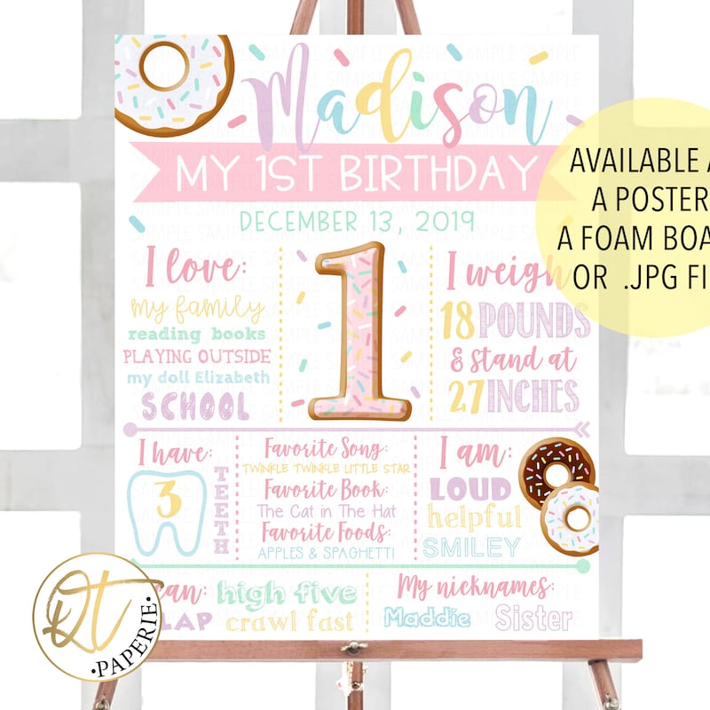 First Birthday Poster - Etsy