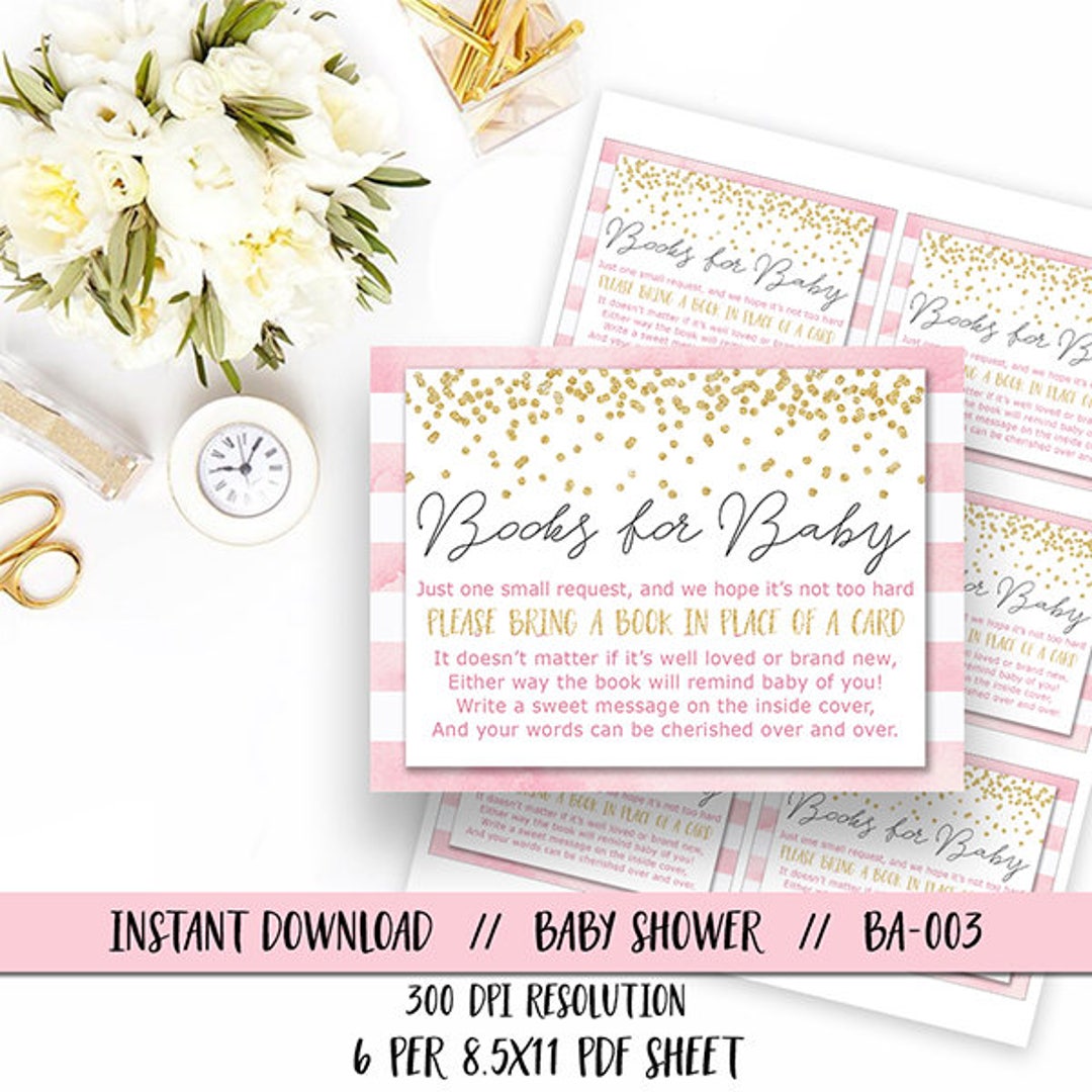 Books for Baby Insert, Baby Shower Books for Baby Insert, Confetti ...