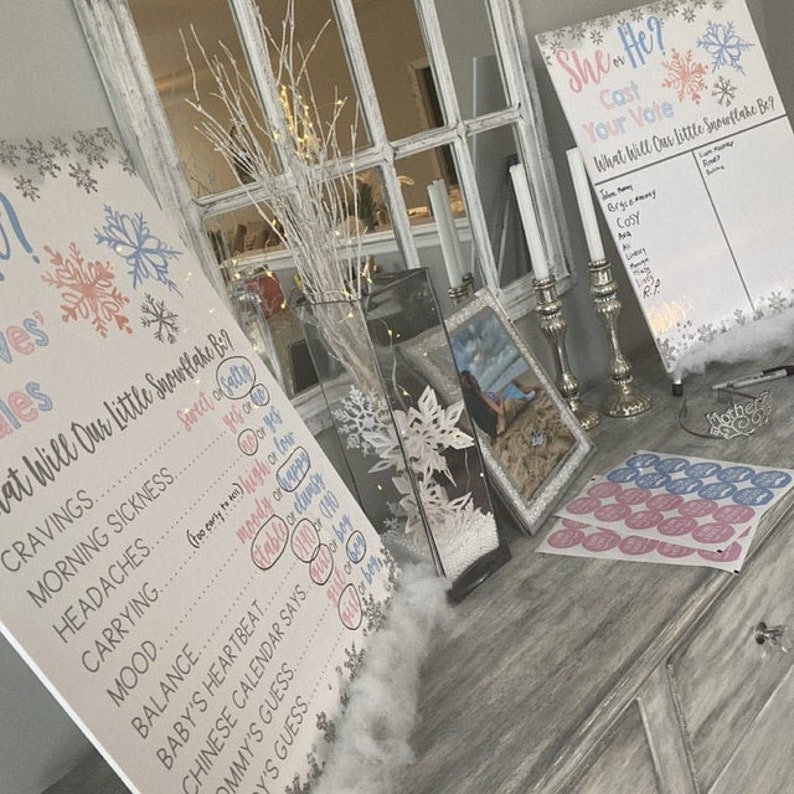 Winter Gender Reveal Snowflake Gender Reveal Voting Sign - Etsy Winter Gender Reveal Snowflake Gender Reveal Voting Sign - Etsy