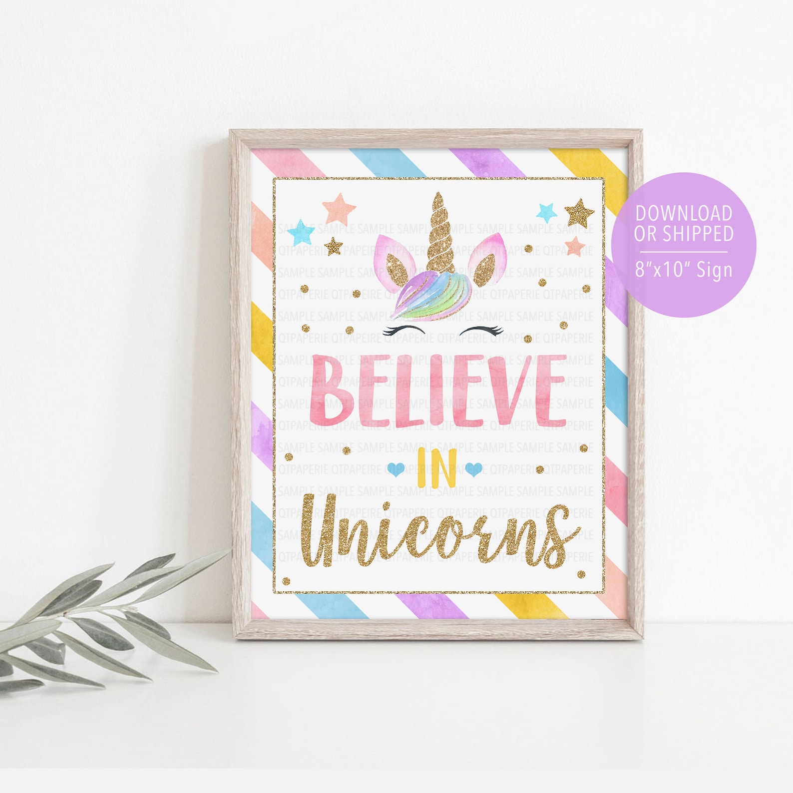 Unicorn Sign Believe in Unicorns Sign Unicorn Birthday Sign | Etsy