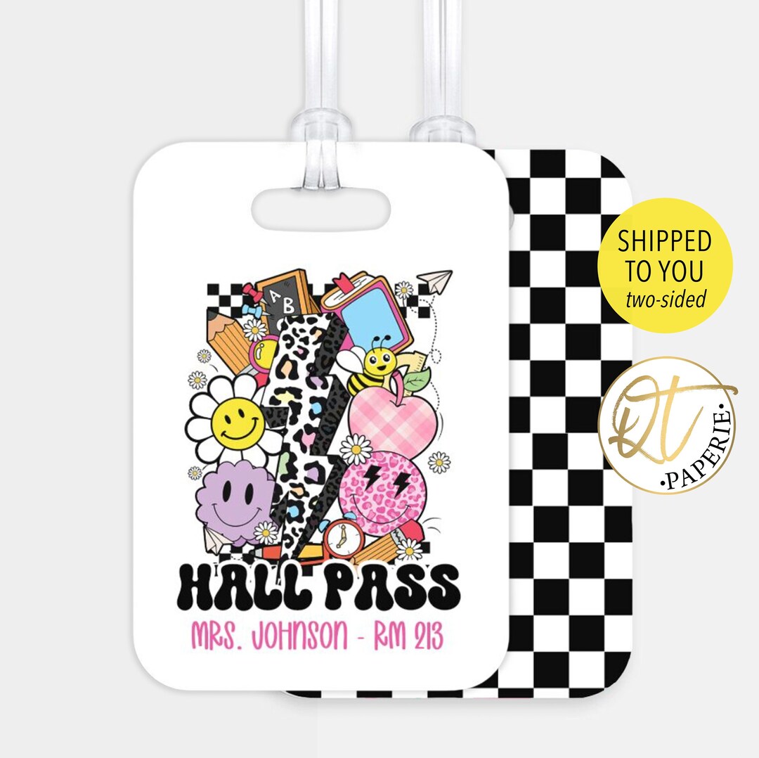 Personalized Retro Classroom Hall Pass for Teachers, Teacher ...