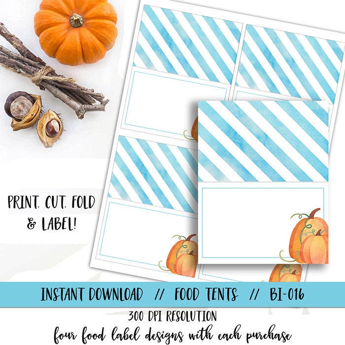 Pumpkin Food Tent Pumpkin Food Label Fall Food Label Boy | Etsy