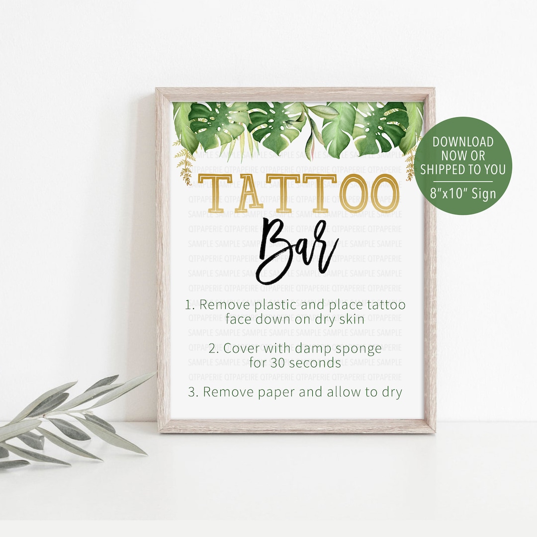 Safari Tattoo Bar Sign, Jungle Tattoo Bar Sign, Wild Birthday Party ...