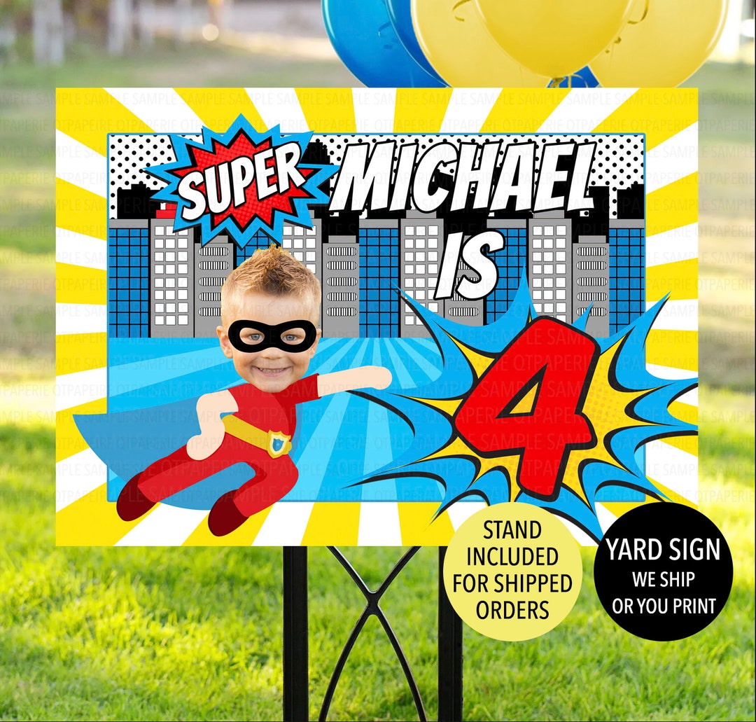 Superhero Birthday Sign, Super Hero Party Sign, Superheroes Happy ...