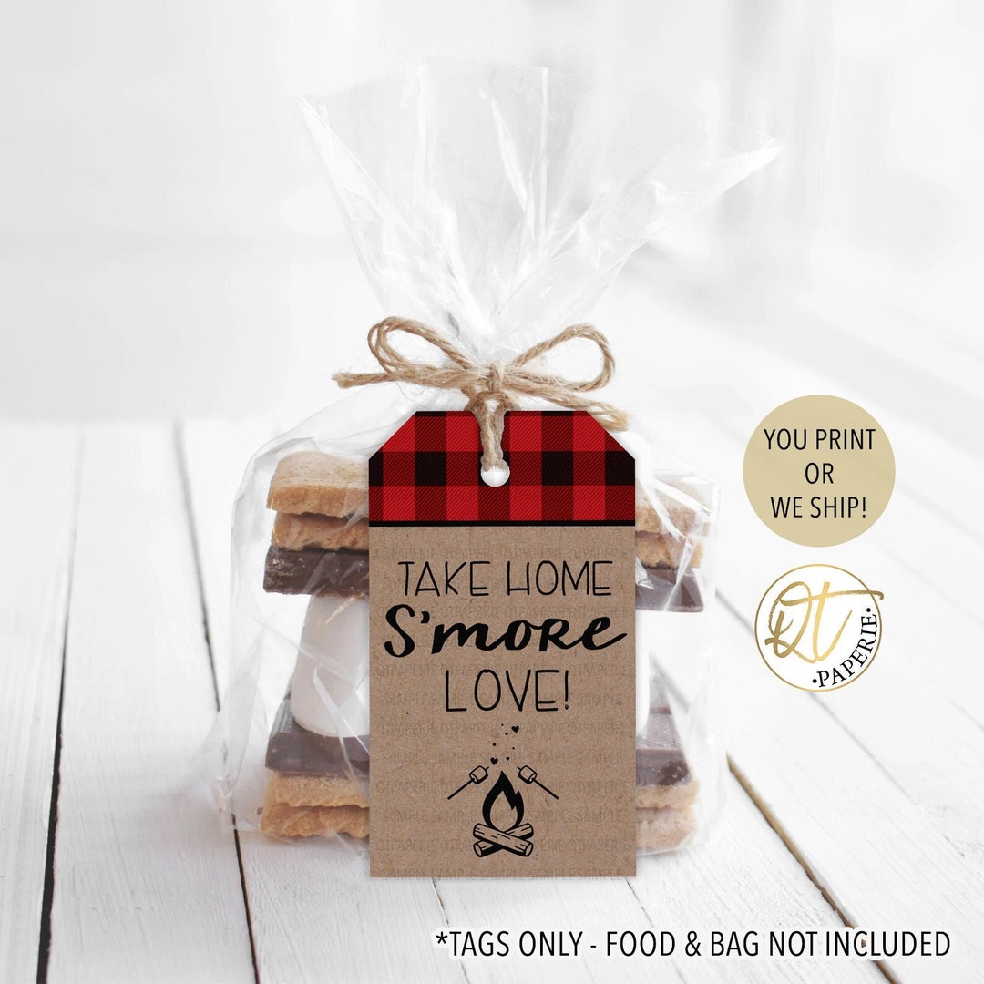 Red Buffalo Smores Tag, Take Home Smore Love Tag, Smore Party Favor Tag ...