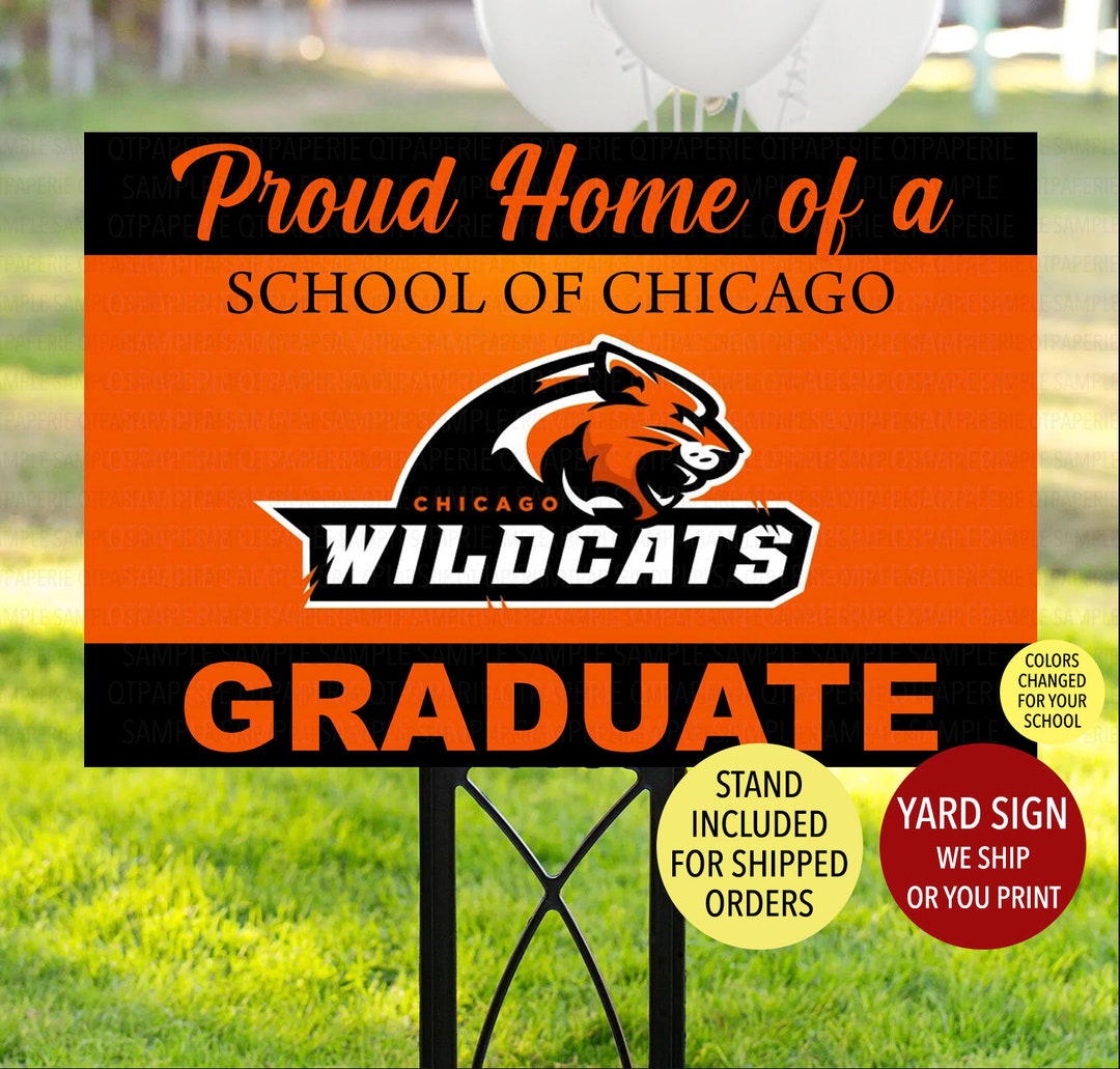 Proud Home College Graduate Yard Sign, Printed College Logo Sign ...