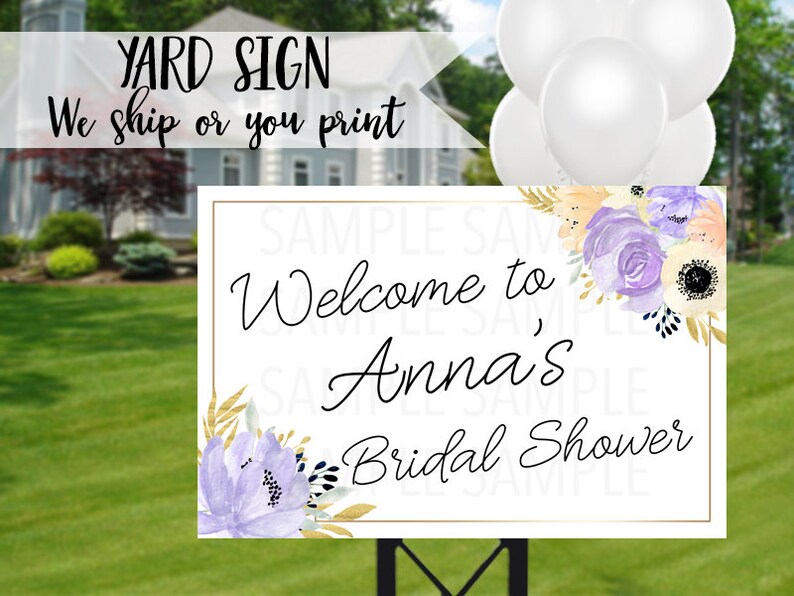 Lilac Flowers Bridal Shower Sign Lilac Welcome Sign Purple | Etsy