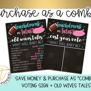 Touchdown or Tutus Old Wives Tale Sign, Football Old Wives Tales Sign ...