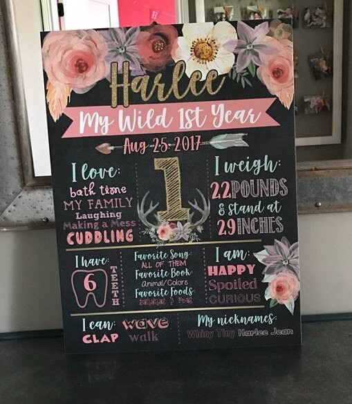 Boho Birthday Chalkboard Wild One Birthday Chalkboard Boho - Etsy