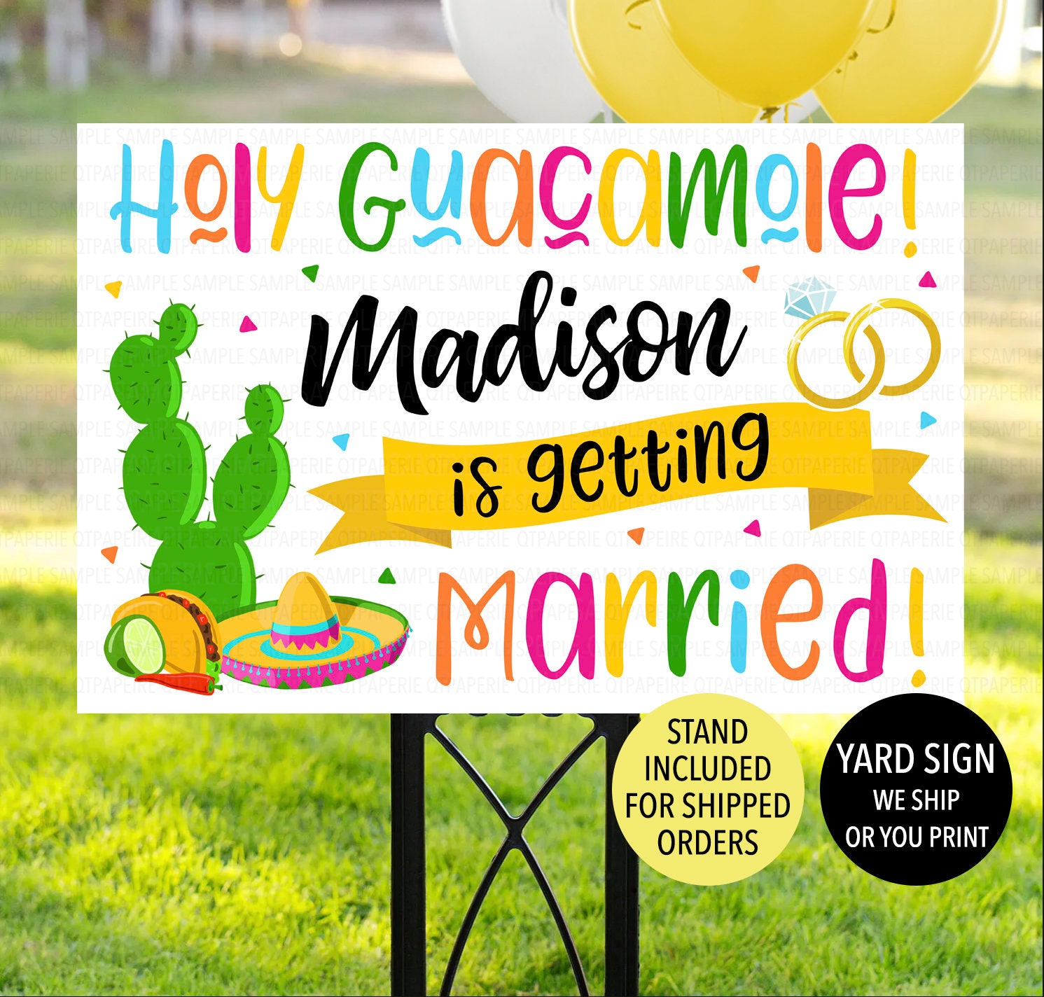 Holy Guacamole Getting Married Sign, Fiesta Bridal Shower Sign ...
