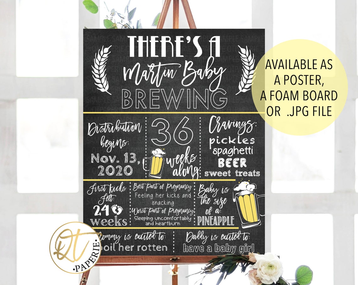 Baby Brewing Chalkboard Sign Beer Baby Shower Sign Baby | Etsy