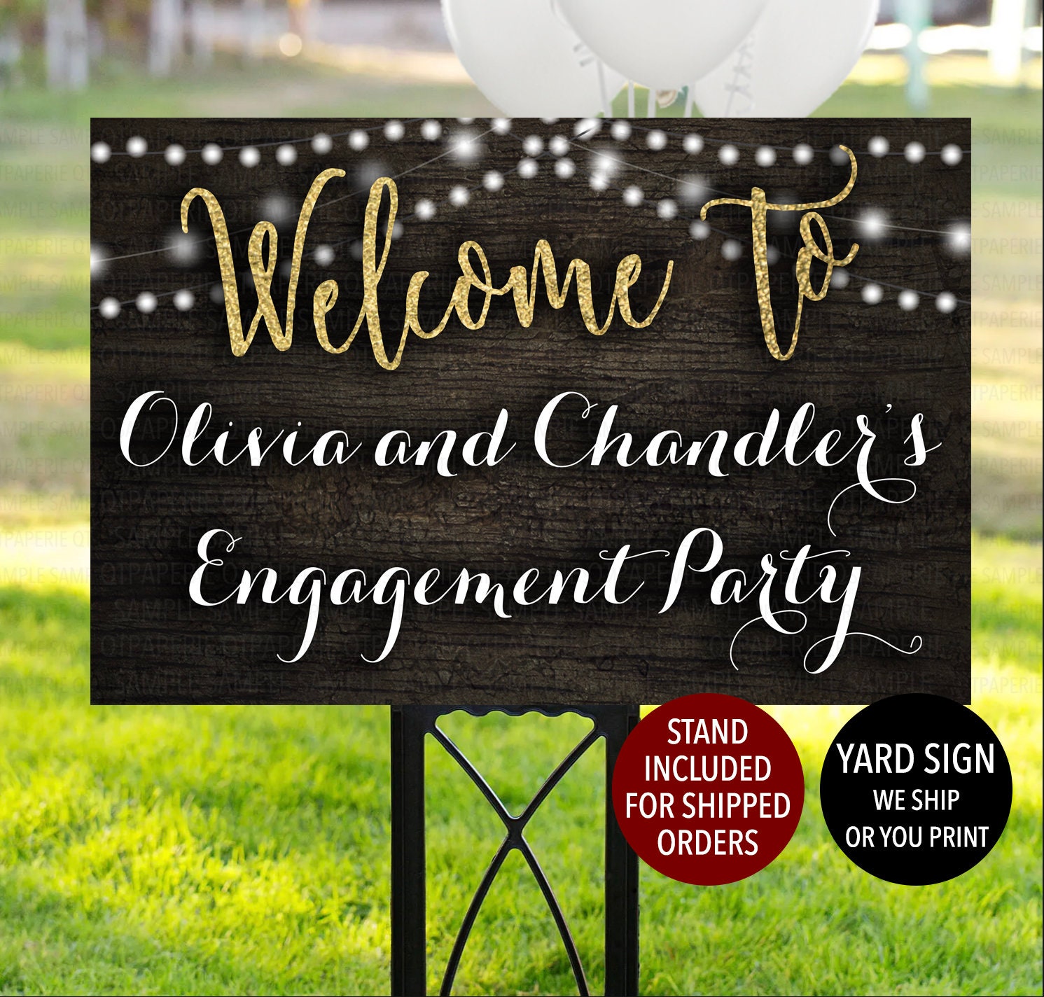 Engagement Party Yard Sign, Engagement Sign, Engagement Welcome Sign ...