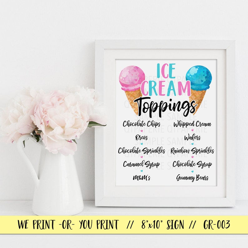 Gender Reveal Ice Cream Toppings Sign Ice Cream Gender Reveal | Etsy