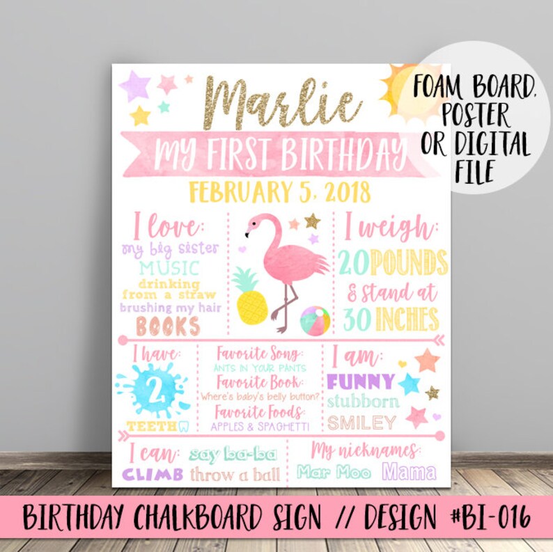 Flamingo Birthday Chalkboard Flamingo Chalkboard Flamingo | Etsy