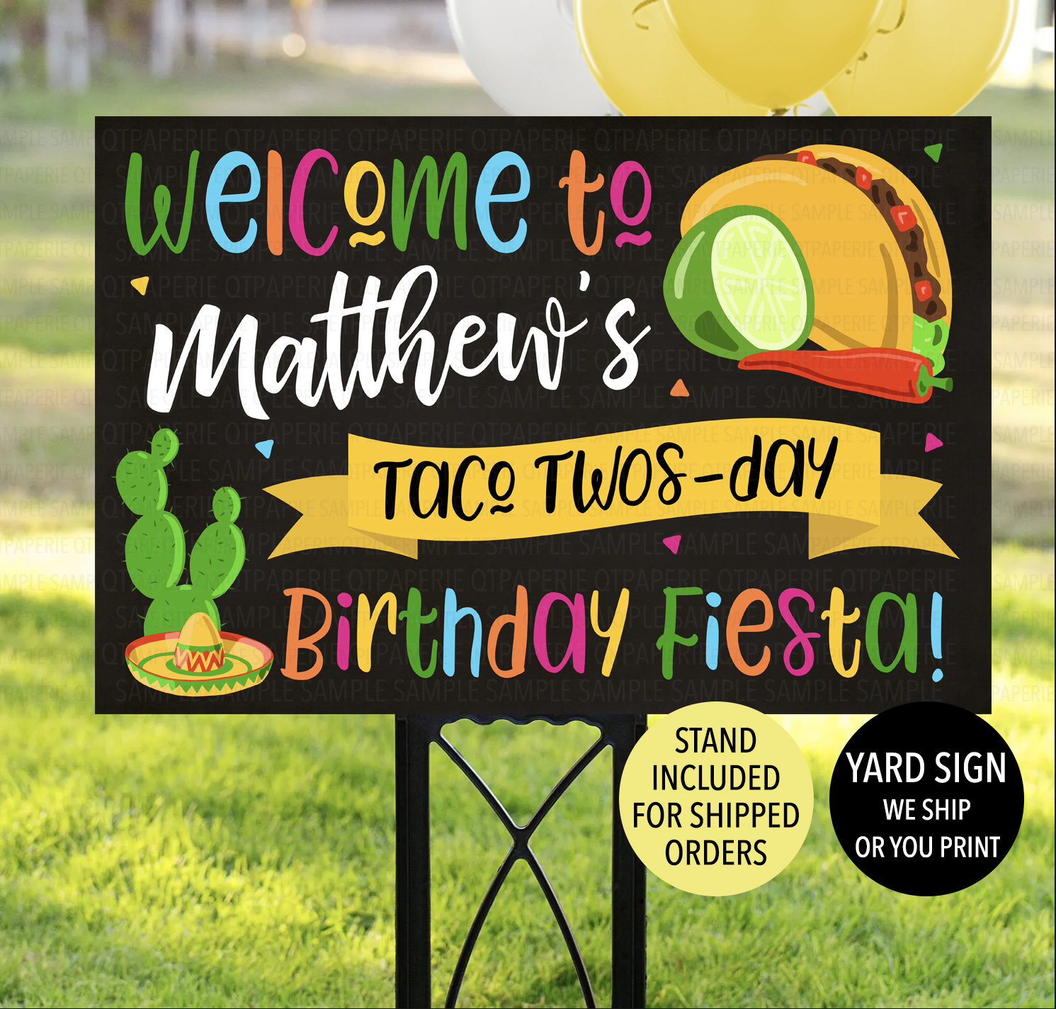 Taco Twosday Welcome Sign Taco Twosday Yard Sign Mexican - Etsy